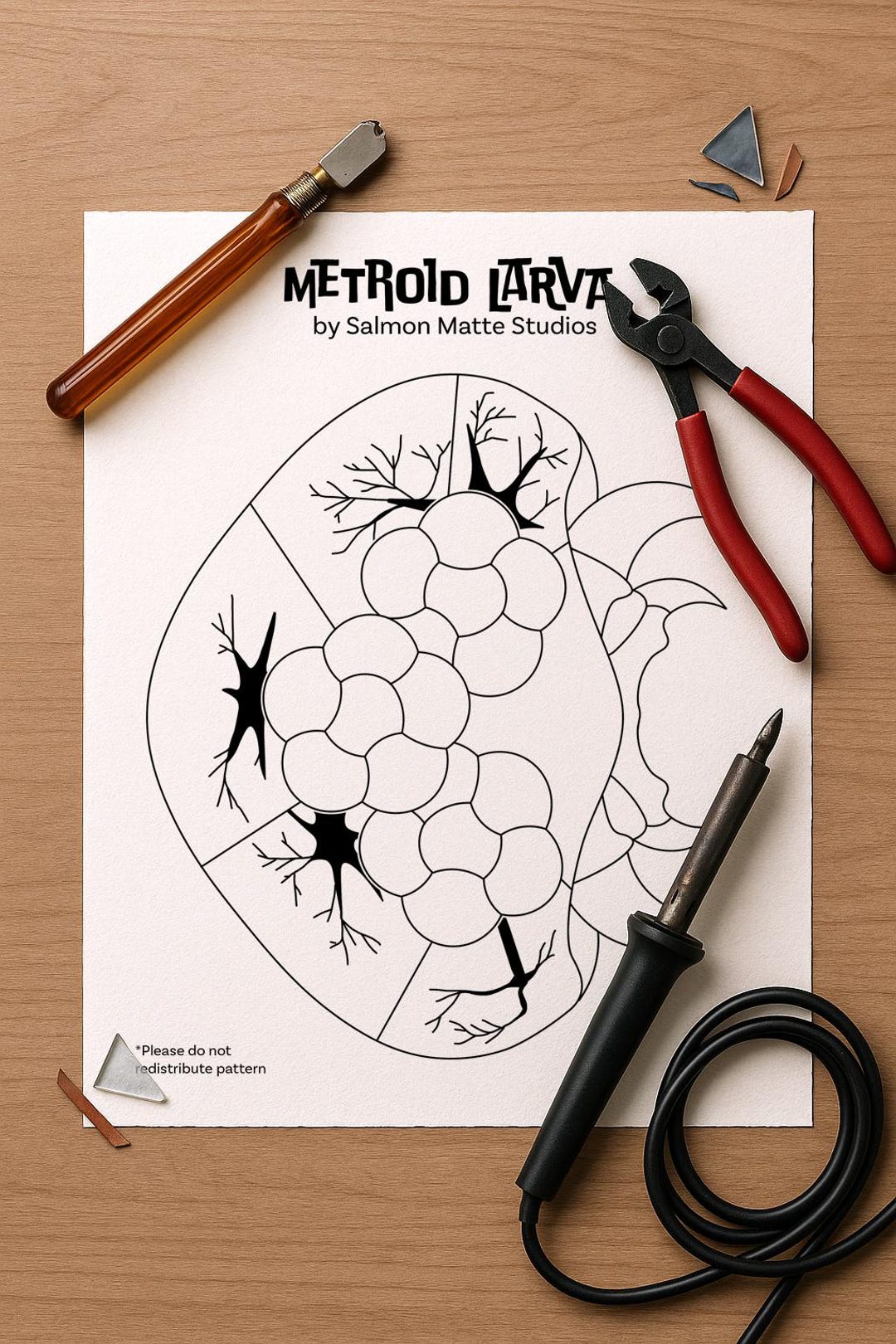 Digital Pattern Metroid Larva, Metroid Stained Glass Pattern Download ...