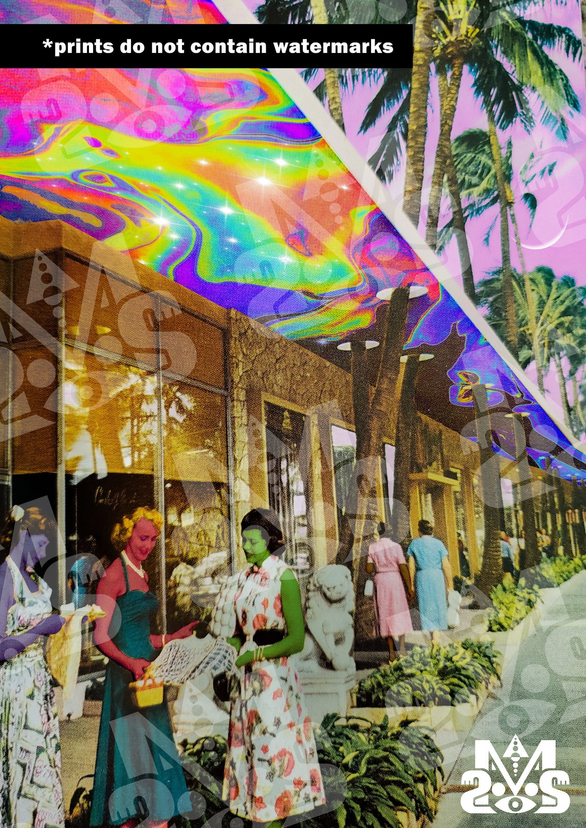 Milky Way Mall (collage Art, Trippy Art, Vintage Art, Surreal Wall Art ...