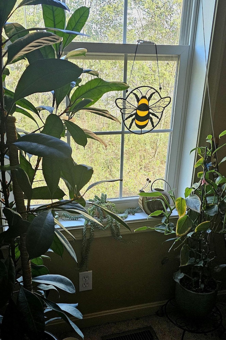 Bumblebee Stained Glass Panel - Etsy
