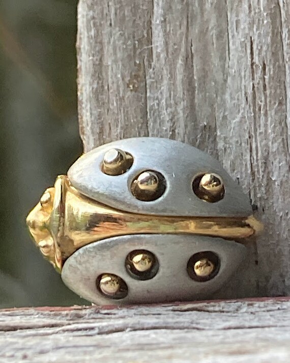 Adorable Vintage Faf Ladybug Lapel Pin Small Lead Fr… Gem