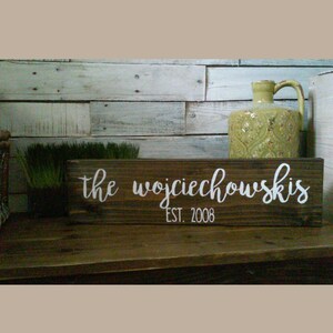 Established Wooden Rustic Family Sign / Wedding / Anniversary/ Gift ...