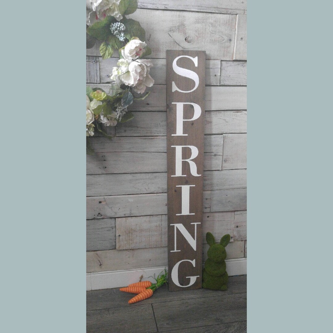 SPRING Wooden Rustic Plague Sign / Welcome / Easter / Porch Sign ...