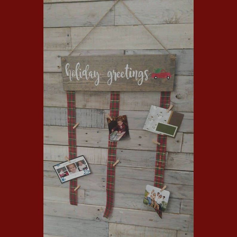 Christmas Card Holder Wooden Rustic Sign With Frame 36x - Etsy