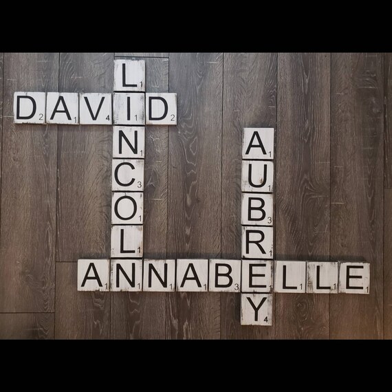 Scrabble Tile Wall Art / Scrabble Tiles / CUSTOM Colors/ | Etsy