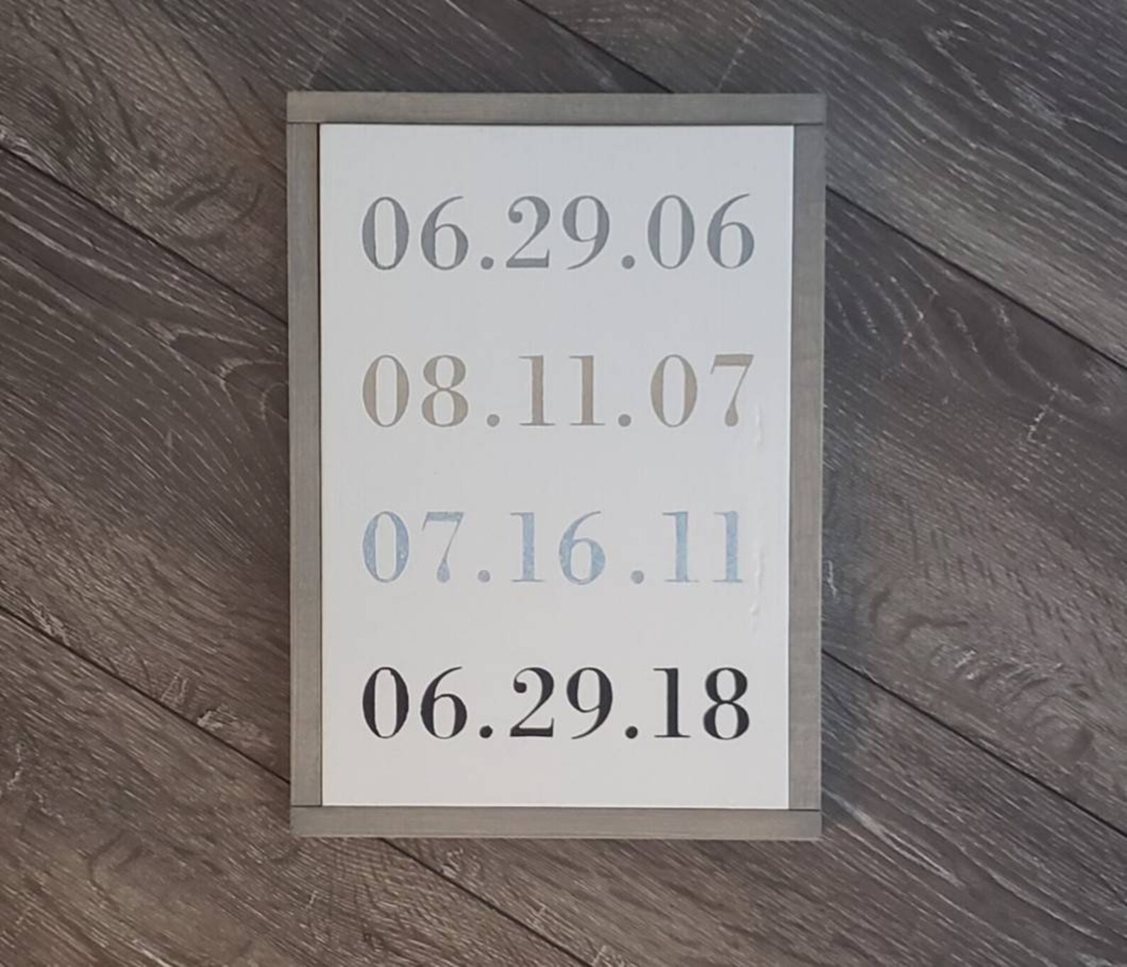 Important Dates Family Rustic Wooden Sign 12 X 9 - Etsy