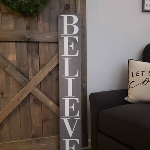 BELIEVE Wooden Rustic Porch Sign / Christmas / Holidays / Outdoor ...