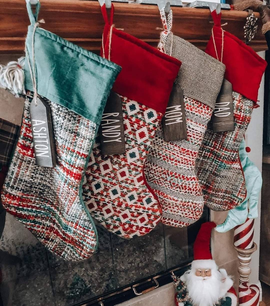 Christmas Rustic Wood Stocking Name Tags 6.5" X 2.5" Decor CUSTOM ...