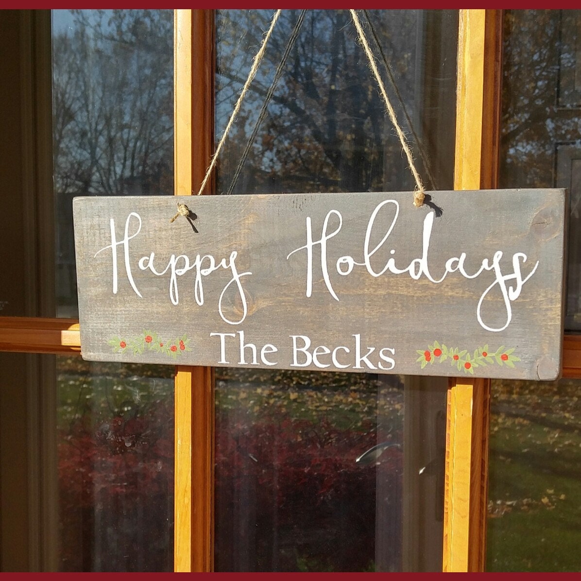 Happy Holidays Welcome Sign 16 X 6 Wall Decor / - Etsy