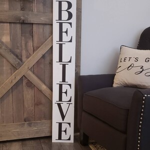 BELIEVE Wooden Rustic Porch Sign / Christmas / Holidays / Outdoor ...