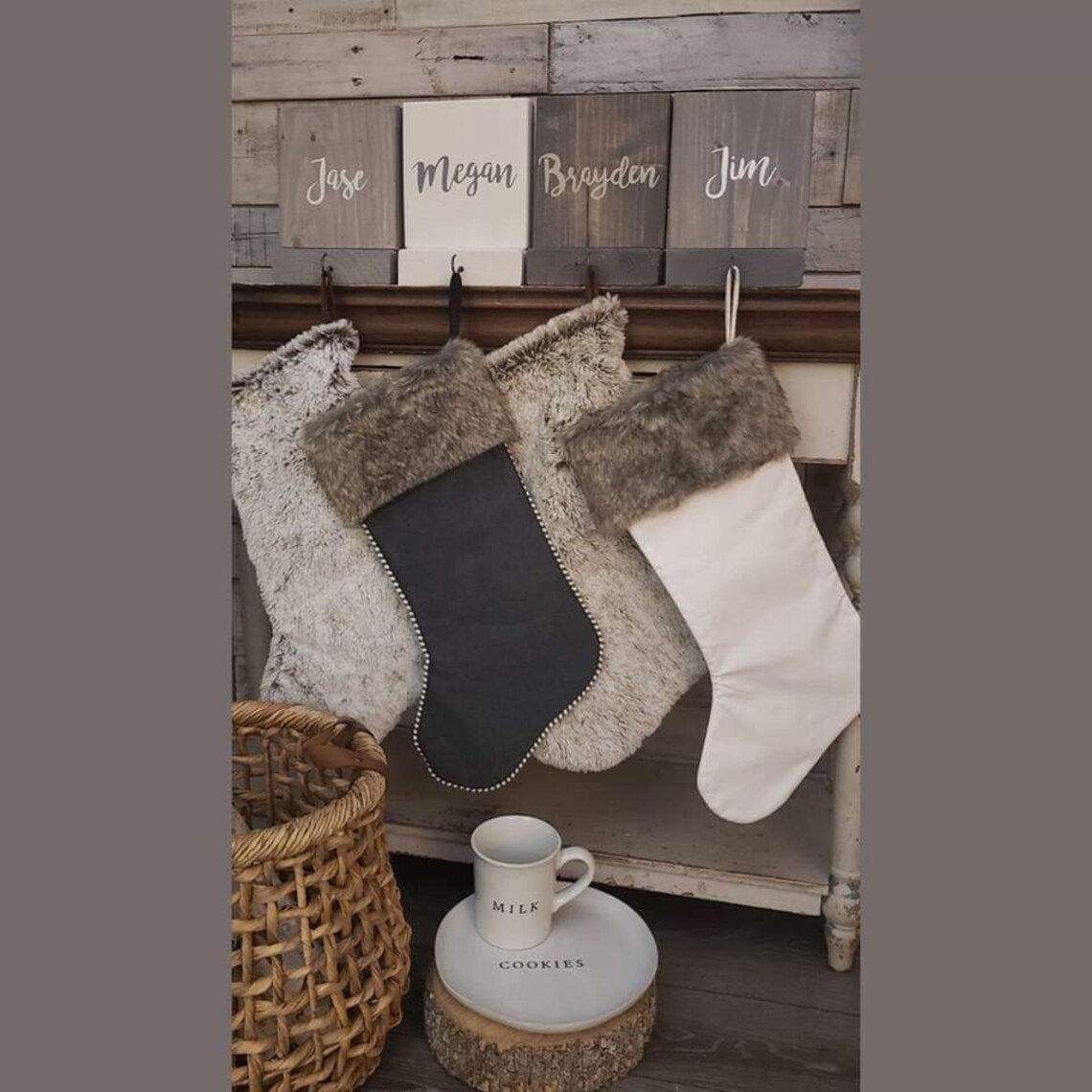 Christmas Rustic Wood Stocking Holders 8 X 6 - Etsy