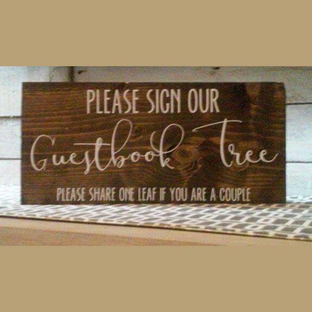 Rustic Guestbook Tree Sign "please Sign Our Guestbook Tree" Wood Plaque ...