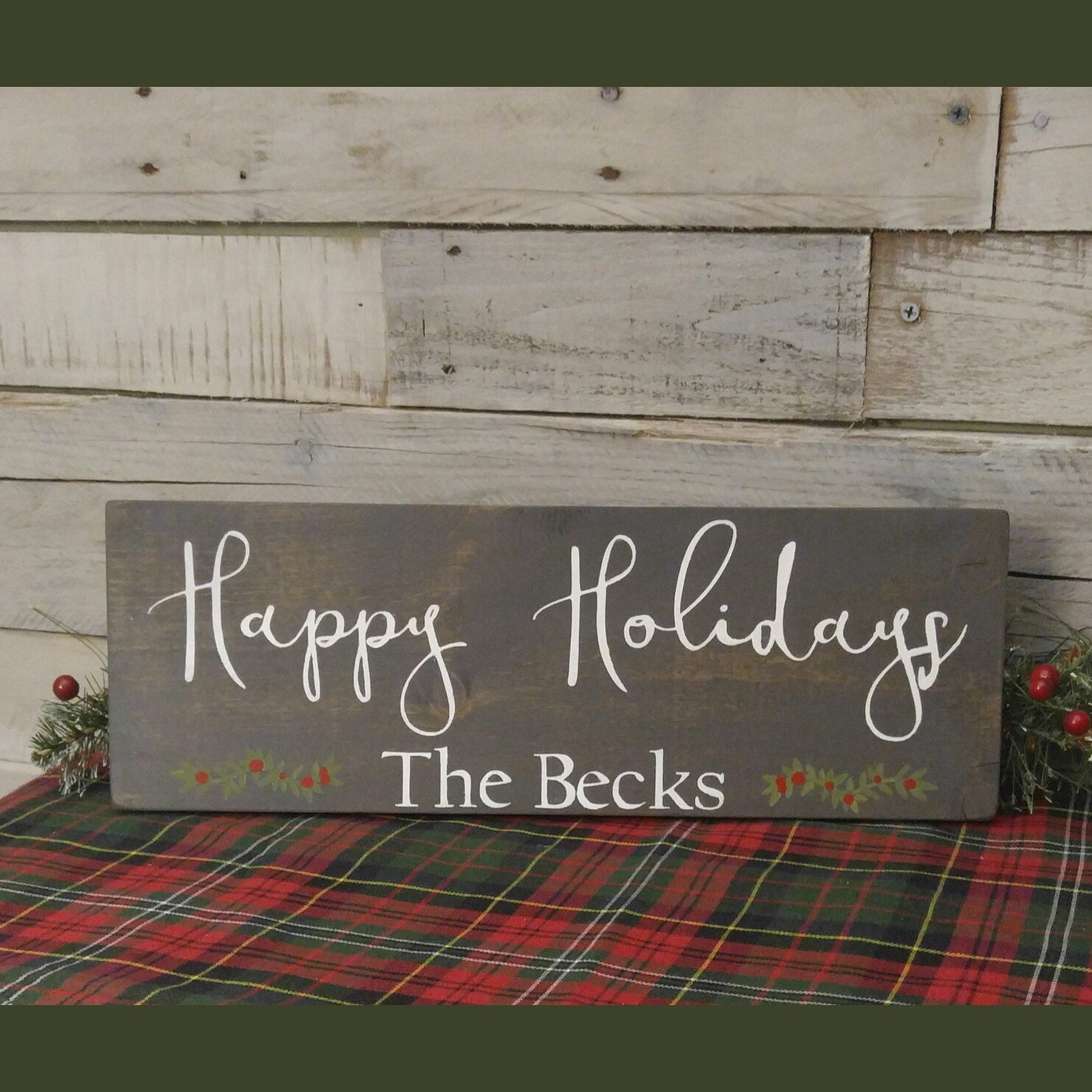 Happy Holidays Welcome Sign 16 X 6 Wall Decor / - Etsy