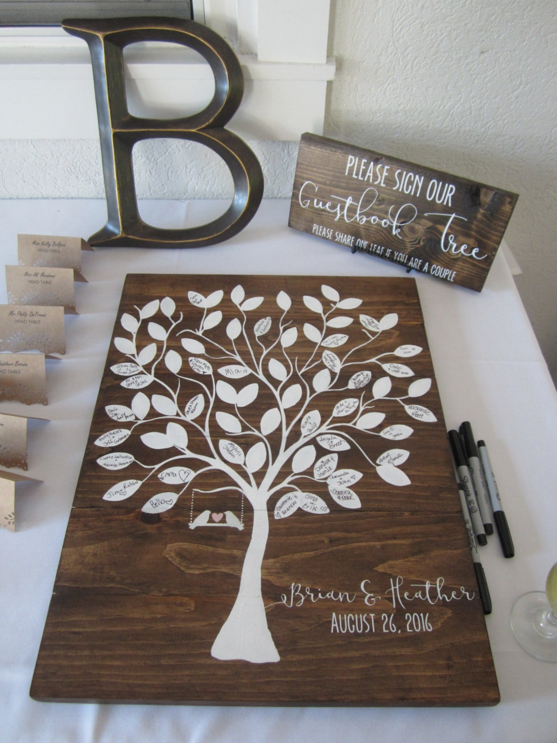 Rustic Guestbook Tree Sign "please Sign Our Guestbook Tree" Wood Plaque ...