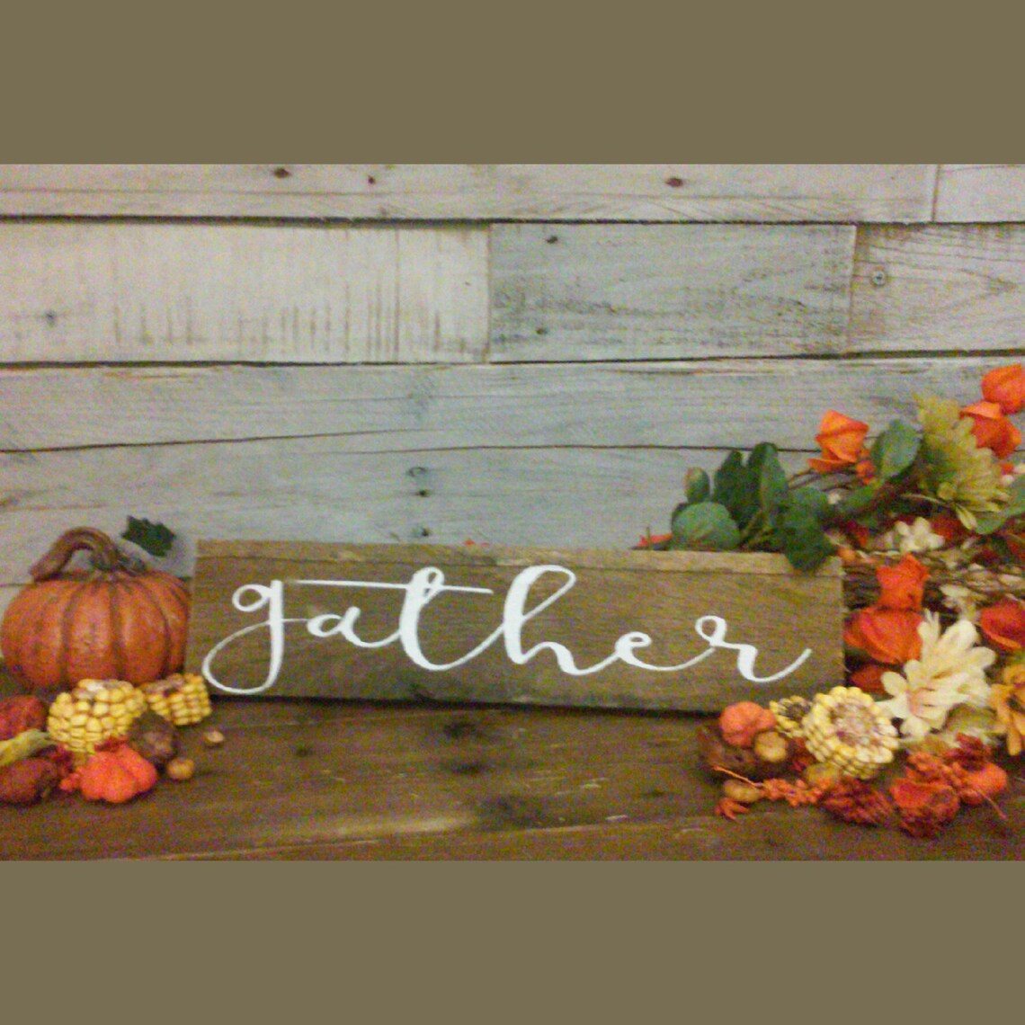Gather Wooden Rustic Plague Sign / Thanksgiving / Fall / - Etsy