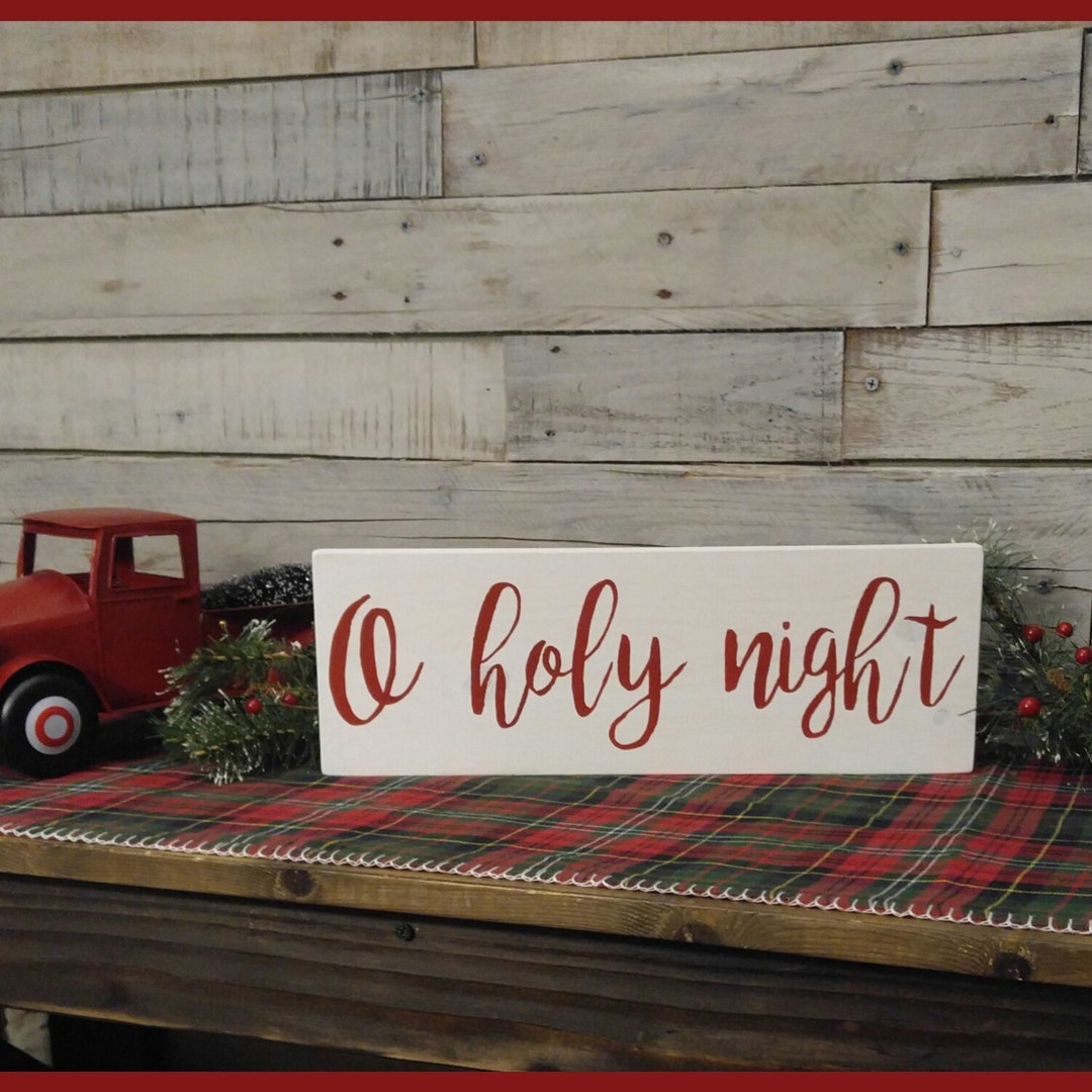 O Holy Night Wood Sign 16" X 6" Wall Decor / Holiday / Christmas ...