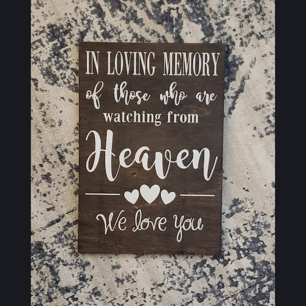 In Loving Memory Wedding Sign - Etsy