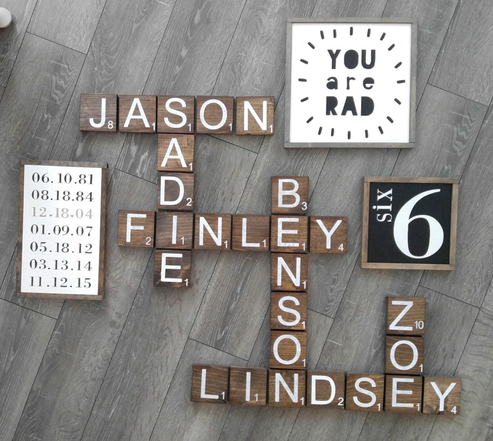 Scrabble Tile Wall Art / Scrabble Tiles / CUSTOM Colors/ 3.5"x3.5 ...
