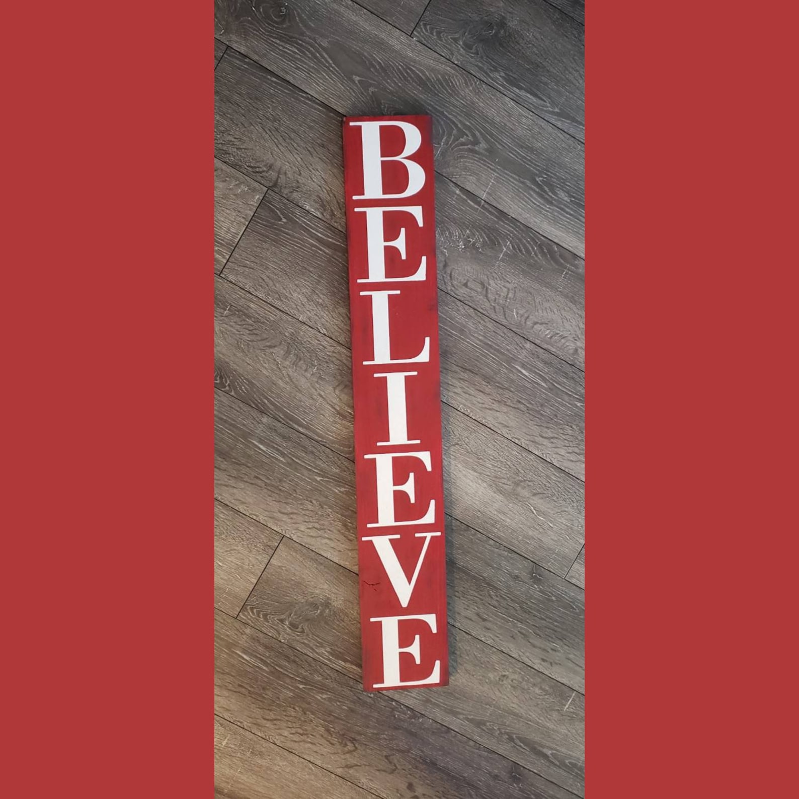 BELIEVE Wooden Rustic Porch Sign / Christmas / Holidays / - Etsy