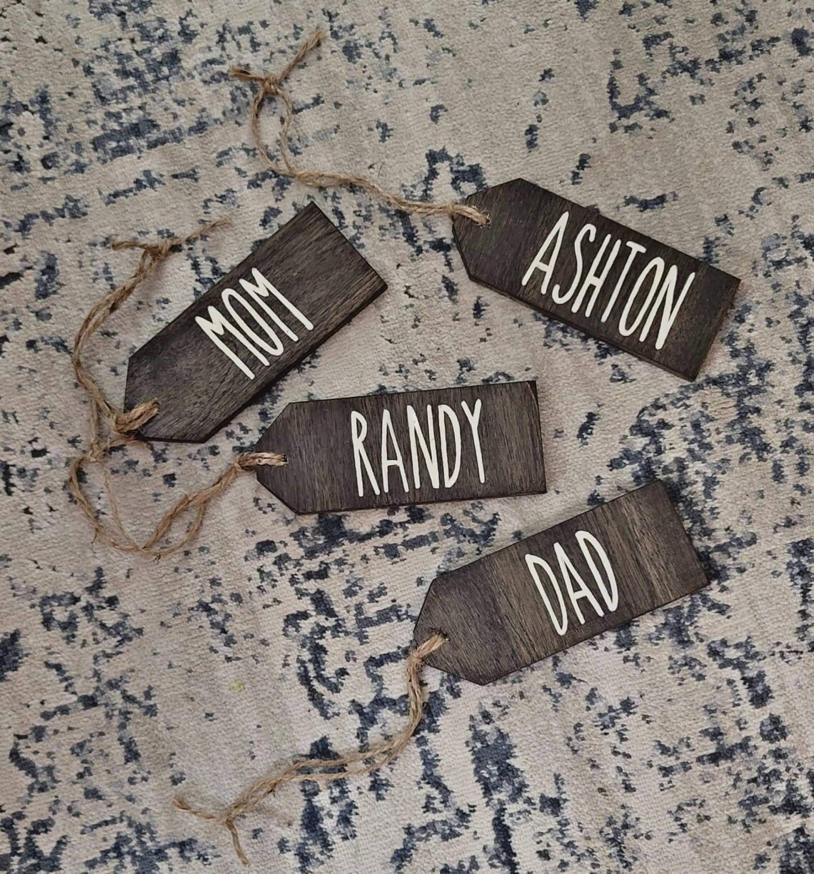 Christmas Rustic Wood Stocking Name Tags 6.5 X 2.5 - Etsy