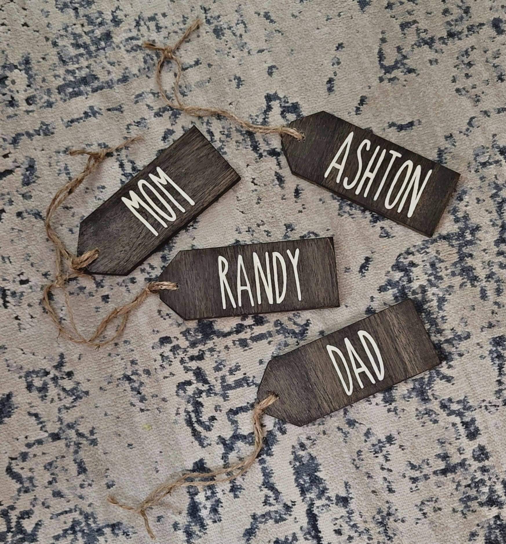 Christmas Rustic Wood Stocking Name Tags 6.5 X 2.5 - Etsy