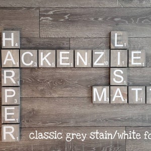 Scrabble Tile Wall Art / Scrabble Tiles / CUSTOM Colors/ 3.5"x3.5 ...