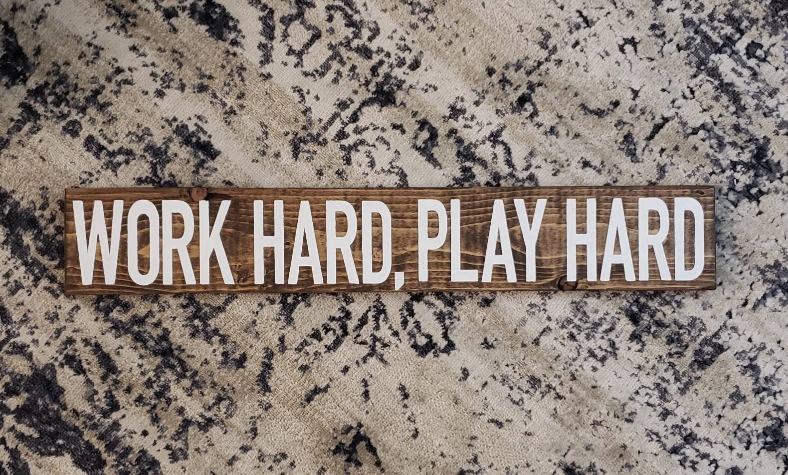 Work Hard Play Hard Wooden Rustic Sign/ Wall Decor 21" X 4" - Etsy