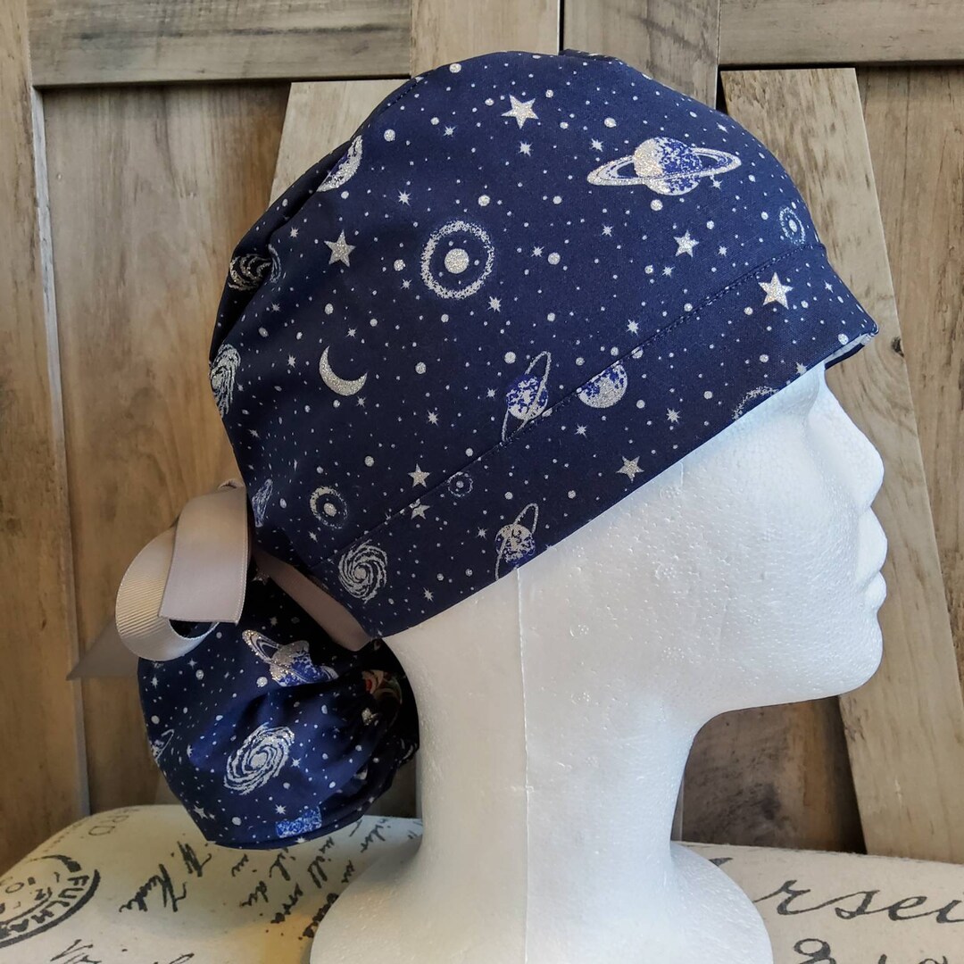 Planets, Navy Blue, Silver Glitter Pony Tail Cap - Etsy
