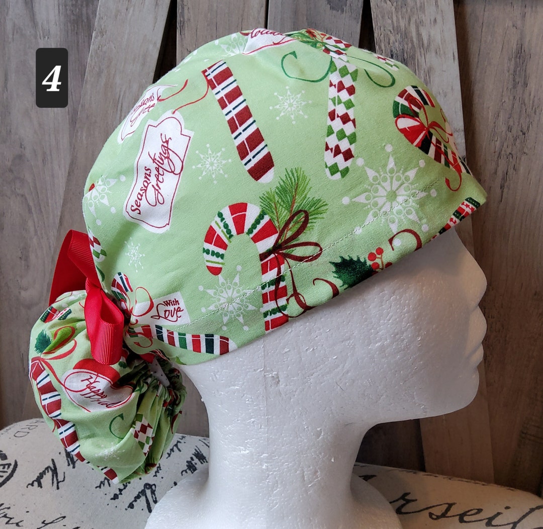 Candy Cane, Christmas Surgical Caps - Etsy