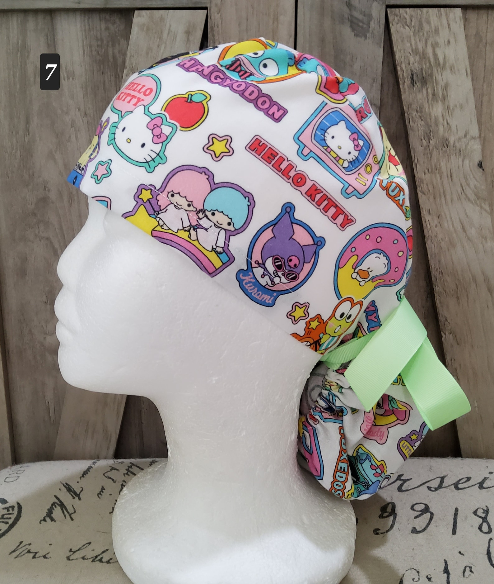 Character Ponytail Caps, Kitty Kats, Women's Ponytail Scrub Caps - Etsy