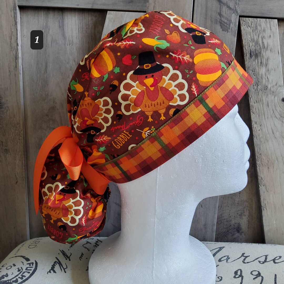 Happy Thanksgiving Turkey Pumpkins Ponytail Caps - Etsy