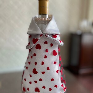 Red and White Valentines Day Wine Bottle Cover, Wine Accessory for ...
