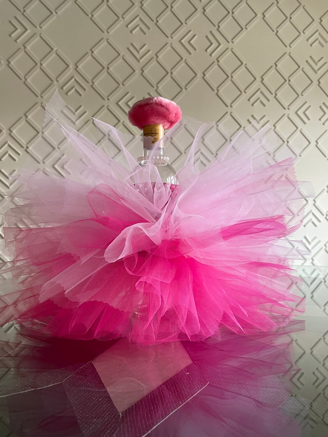 Pink Tulle Wine Bottle Cover, Bridal Shower Centerpiece - Etsy