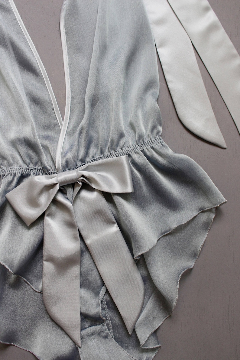 See Through Sexy Sheer Lingerie Backless Teddy Playsuit in Blue Chiffon ...