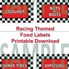 Race Car Theme, Food Labels. Birthday Party, Printable Download ...