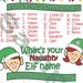 What's Your Naughty Elf Name, 8" X 10" . Printable Download, Christmas ...