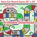 Race Car Printable Board Game, Checkered Flag, Party Supplies ...