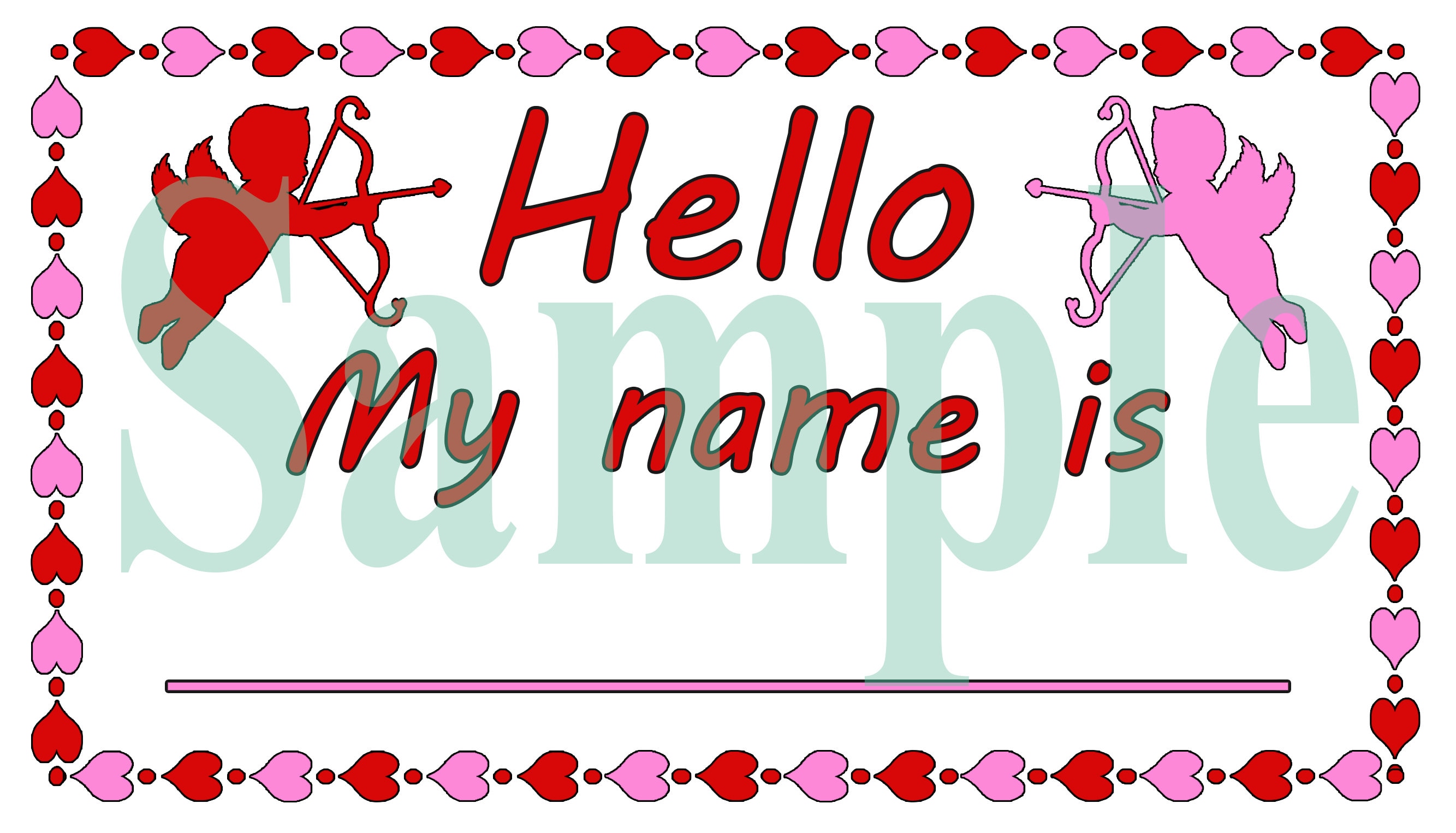 What's Your Valentine's Day Name, 8" X 10". With Name Tags. Printable ...