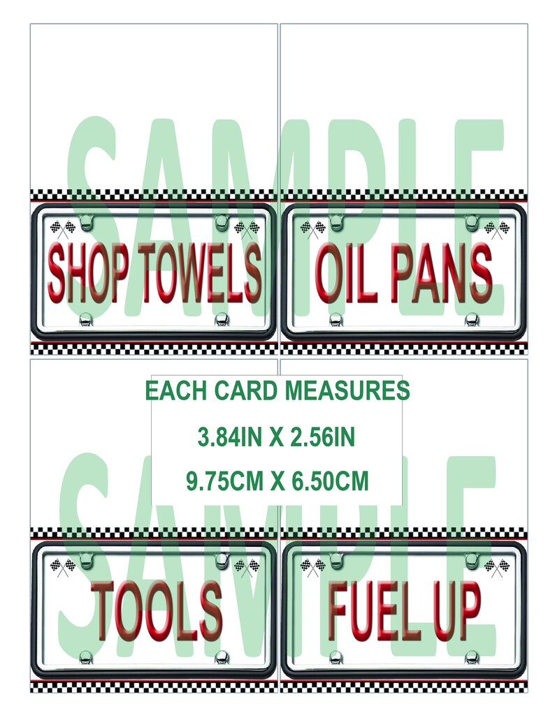 Race Car Theme Licence Plate Food Labels. Birthday Party - Etsy