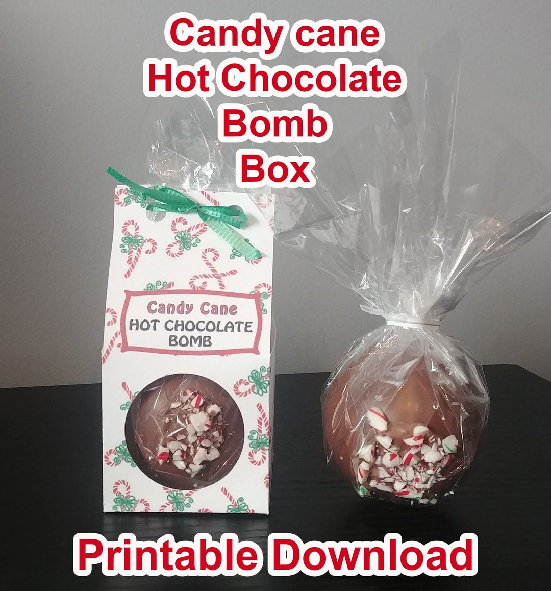 Hot Chocolate Bomb Boxes, Printable Download, Christmas, Candy Cane ...