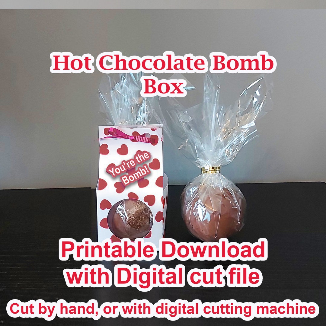 Hot Chocolate Bomb Boxes, Printable Download With Cut File, Valentine's ...