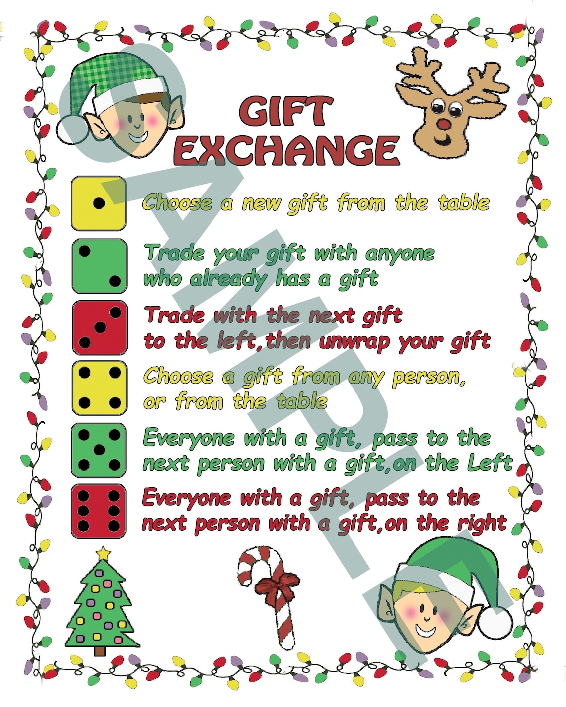 Gift Exchange Game 8 X 10 . Printable Download - Etsy Canada