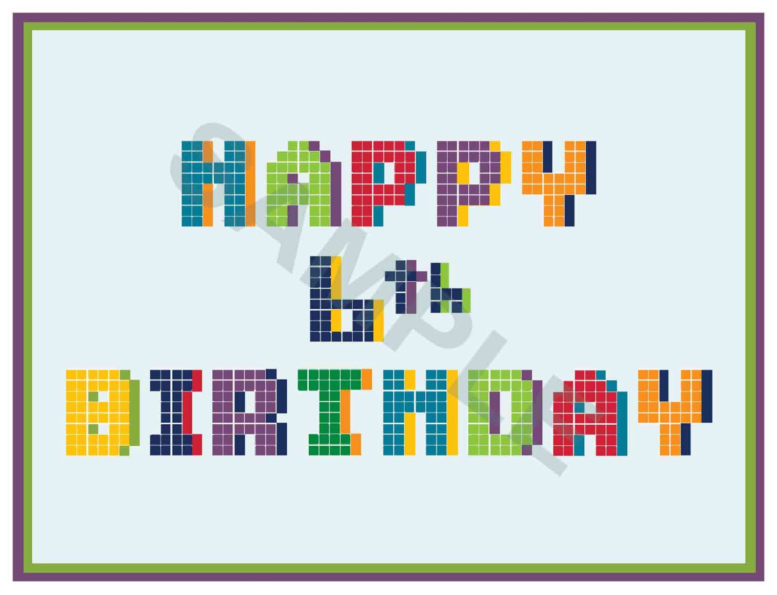 Pixelbirthday Cardhappy 6th Birthdaydigital Download - Etsy Canada