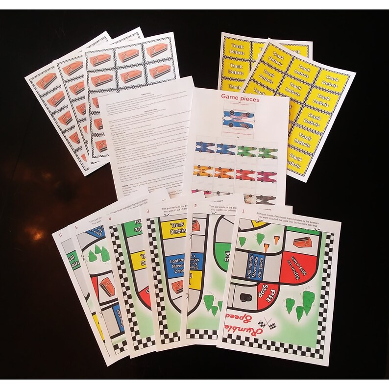 Race Car Printable Board Game Checkered Flag Party Supplies - Etsy
