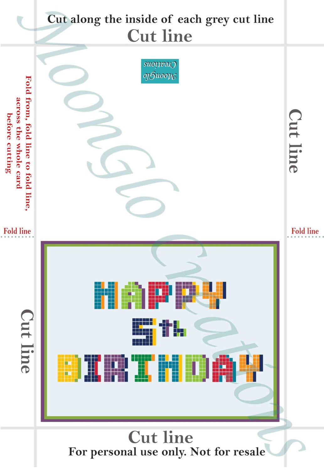 Pixelbirthday Cardhappy 5th Birthdaydigital Download - Etsy Canada