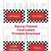 Race Car Theme, Food Labels. Birthday Party, Printable Download ...