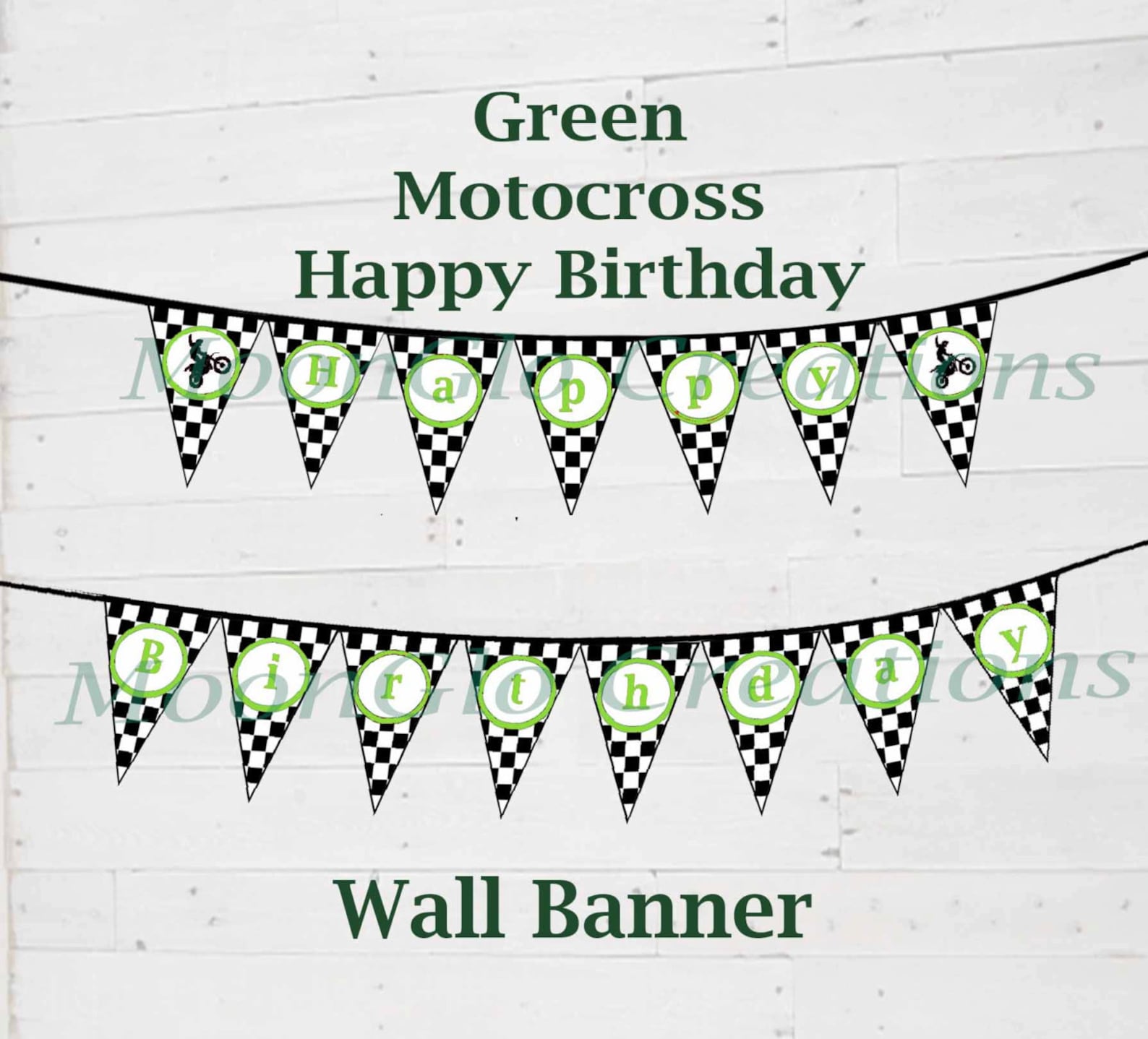 Motocross Theme 'happy Birthday' Banner. Birthday Party, Printable ...
