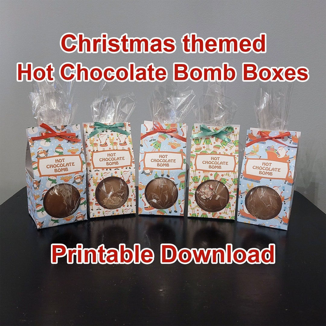 Hot Chocolate Bomb Boxes, 5 Christmas Designs Included, Printable ...
