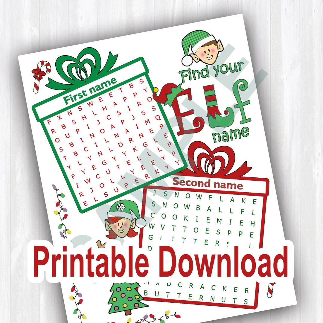 What's Your Elf Name Printable Download Christmas Party - Etsy