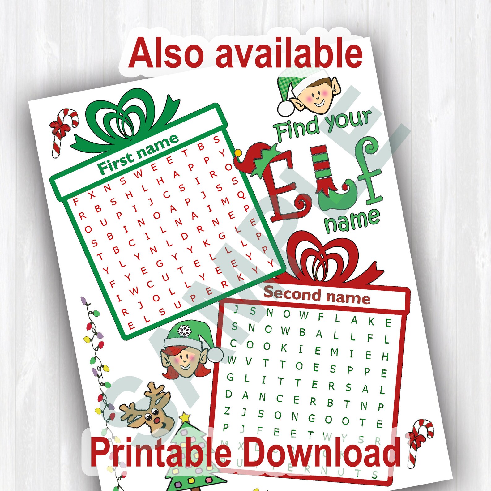 What's Your Naughty Elf Name, 8" X 10" . Printable Download, Christmas ...