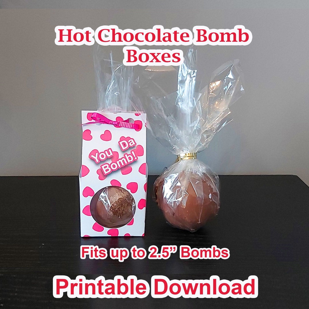 Hot Chocolate Bomb Boxes, Printable Download, Valentine's Day, Hearts ...